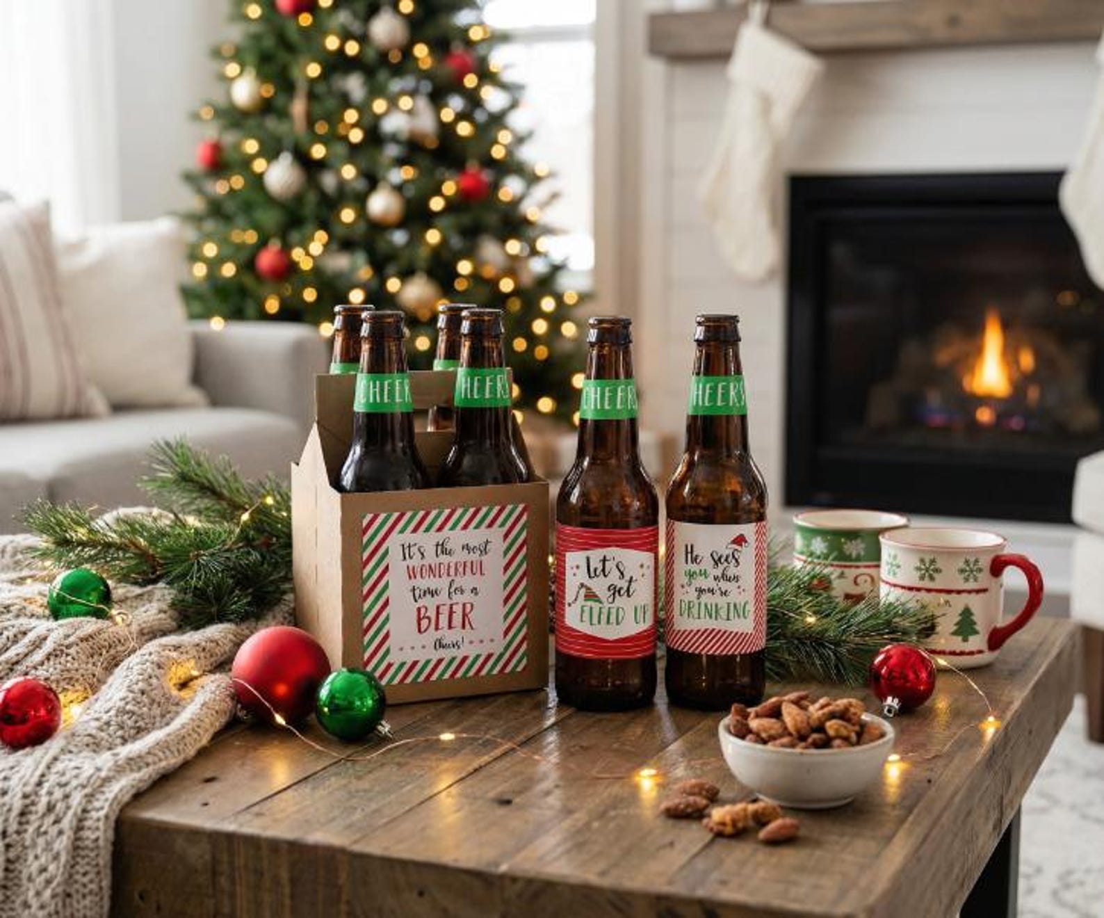 Christmas Beer Labels Funny Holiday Beer Gift Christmas Gift Ideas ...