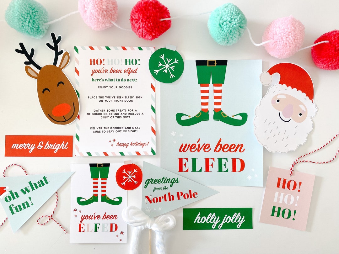 You've Been Elfed Printables, You've Been Elfed Diy Kit, Holiday ...