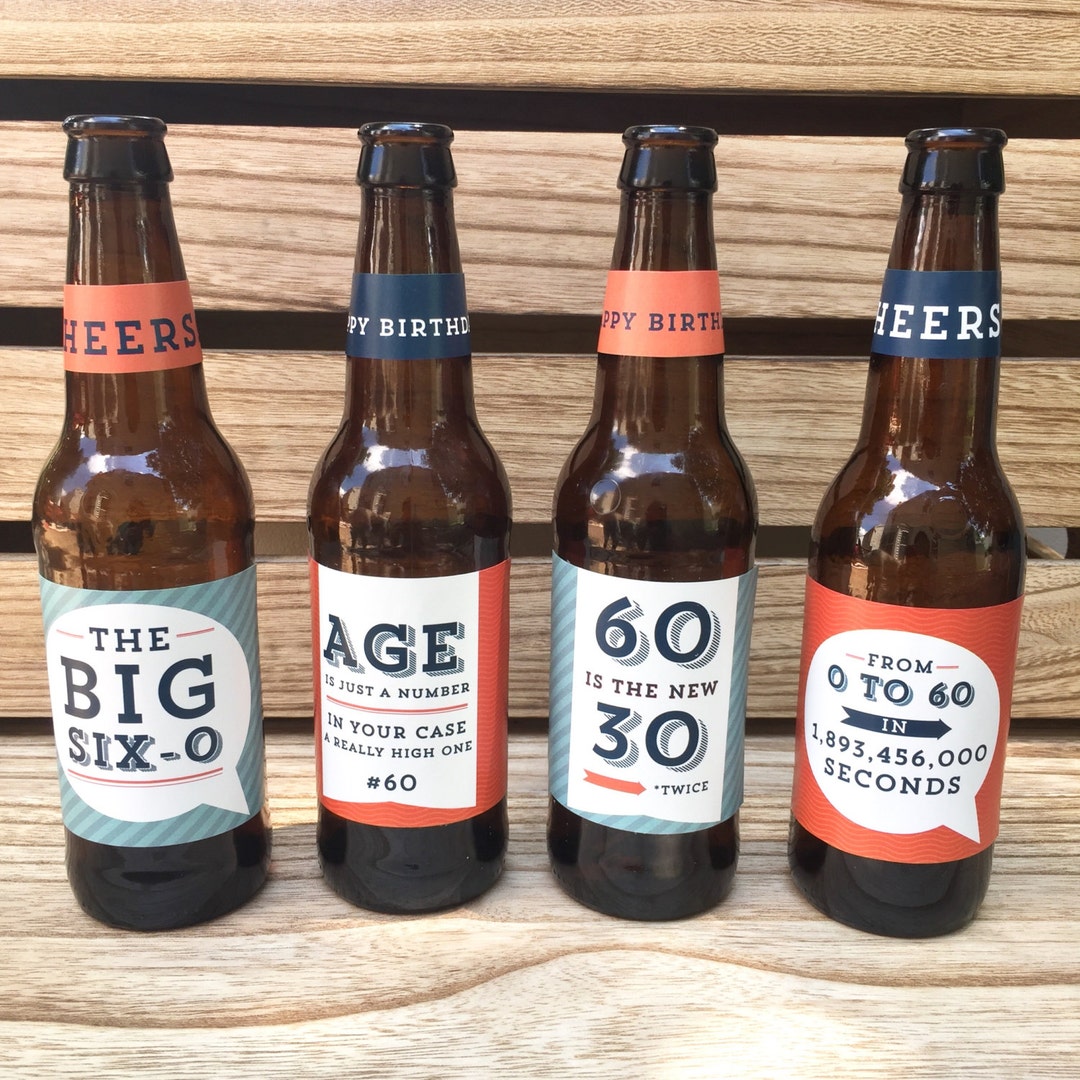 60th Birthday Beer Labels Cheers to 60 Years 60th Birthday for Men 60th ...