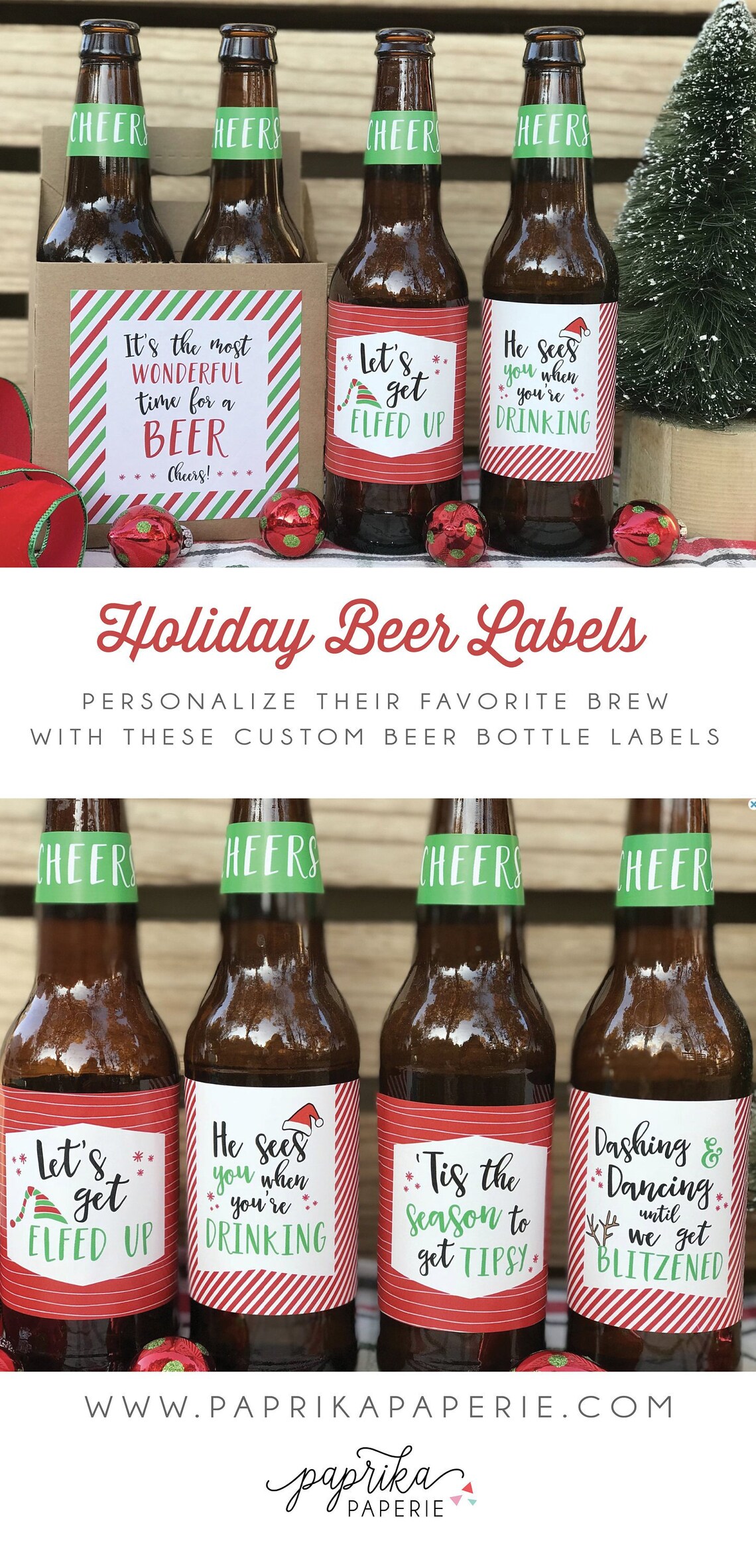 Christmas Beer Labels Funny Holiday Beer Gift Christmas Gift Ideas ...