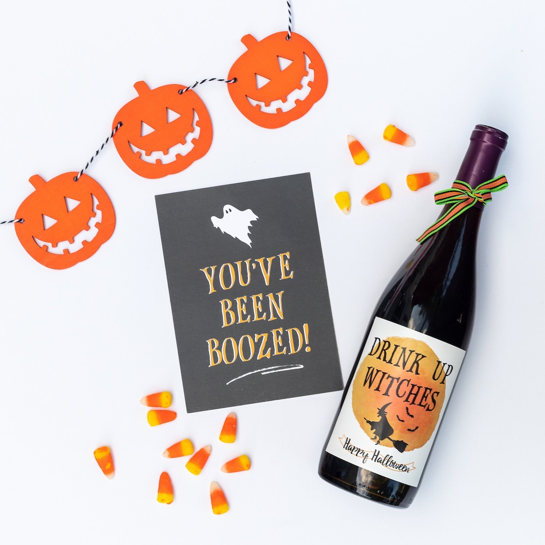 You've Been Boozed Kit, Halloween Wine Label Boo Kit, Adult Halloween ...