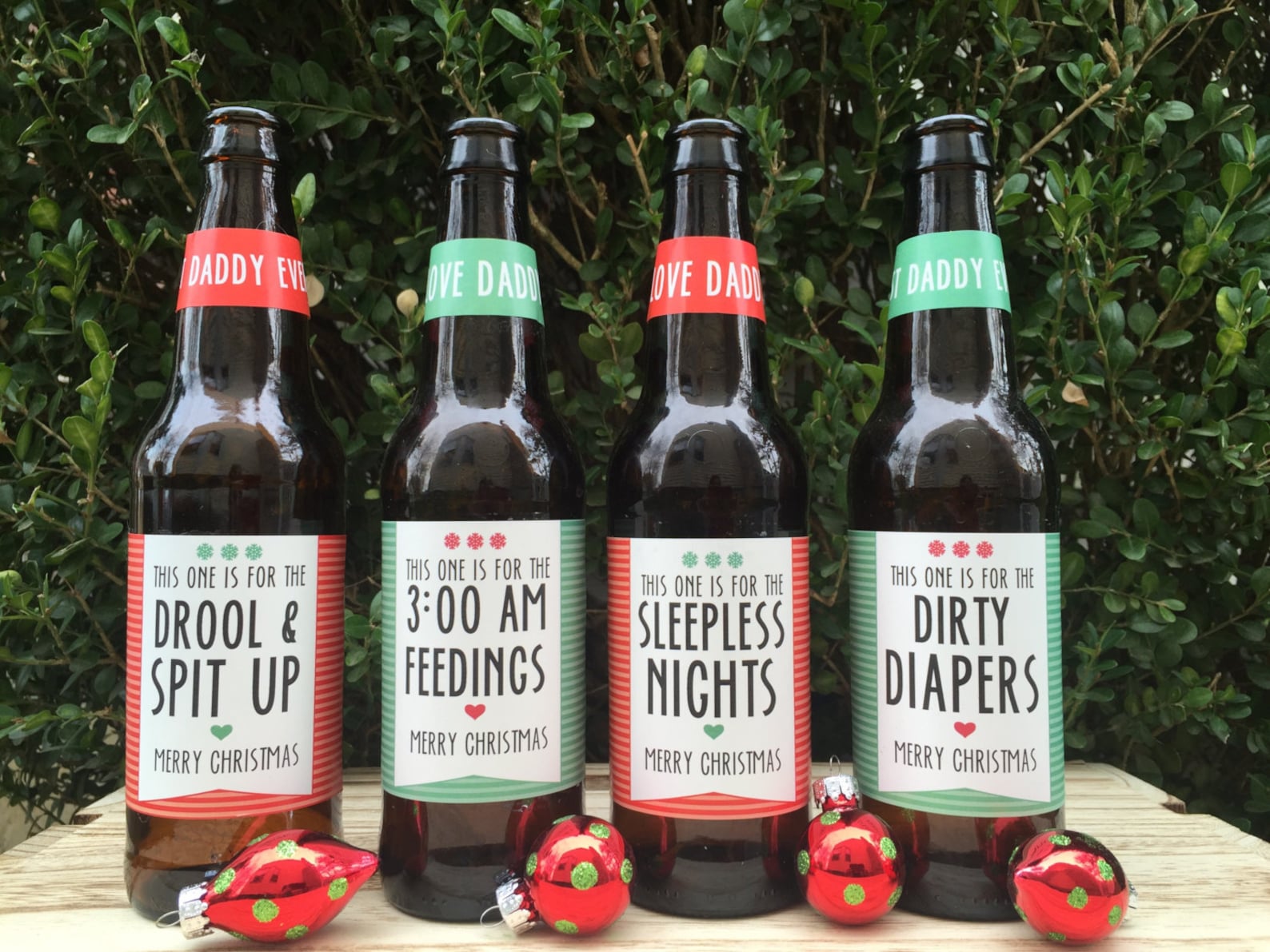 Christmas Beer Labels Christmas Gift From Baby Daddy to Be New - Etsy