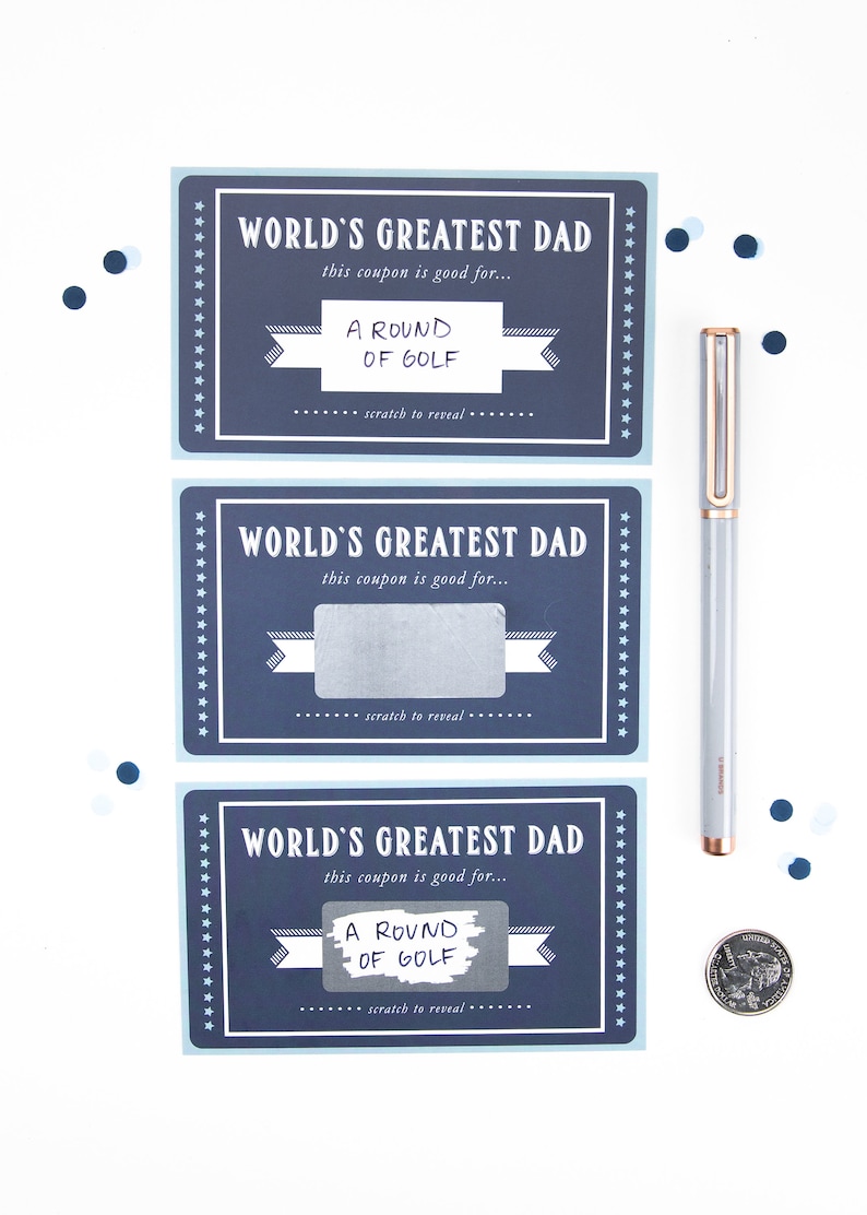 Scratch-off Coupons for Dad Fathers Day Personalized Card Gift for Dad ...