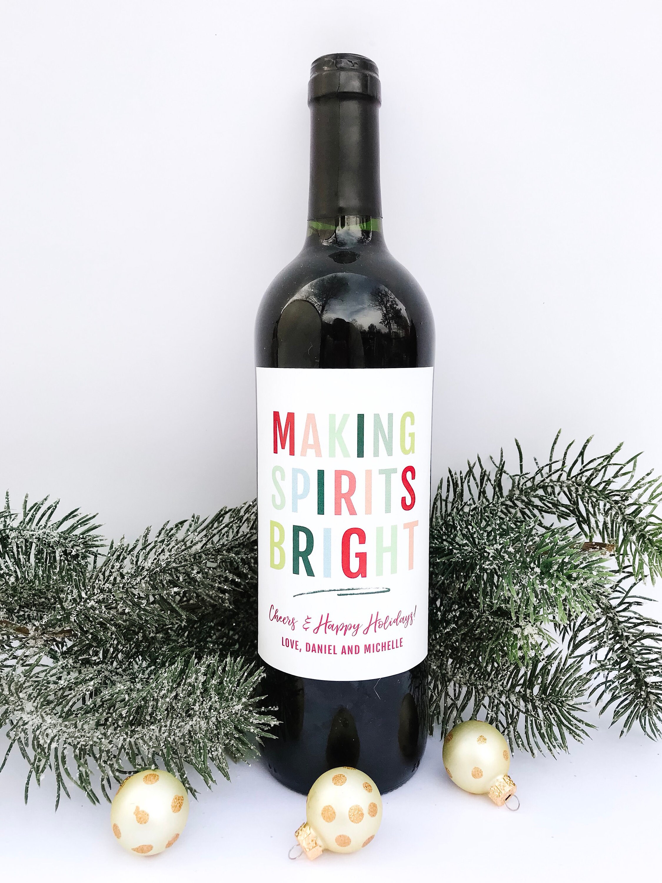Christmas Gift Wine Labels Holiday Wine Labels Christmas | Etsy