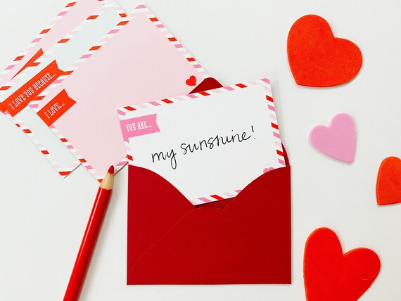 Love Notes for Kids Mini Love Note Cards for Him Valentines | Etsy