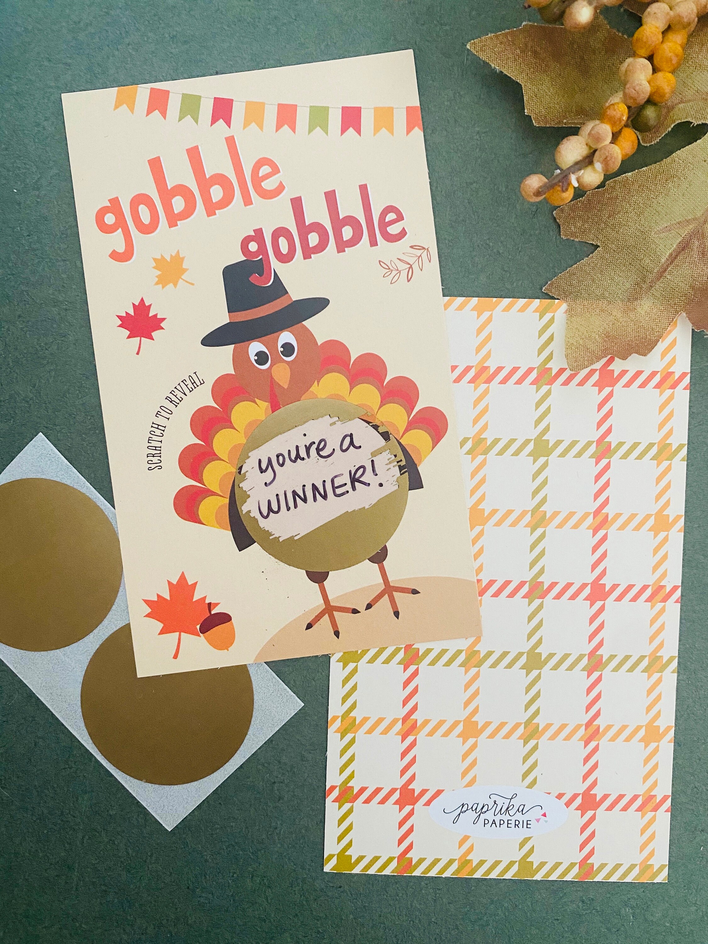 Thanksgiving Turkey Scratch off Card Gift, Fall Party Game, Surprise ...