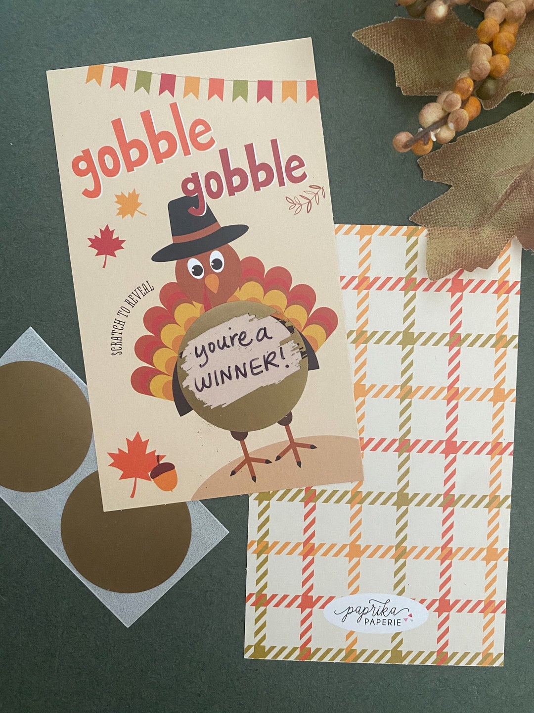 Thanksgiving Turkey Scratch off Card Gift, Fall Party Game, Surprise ...