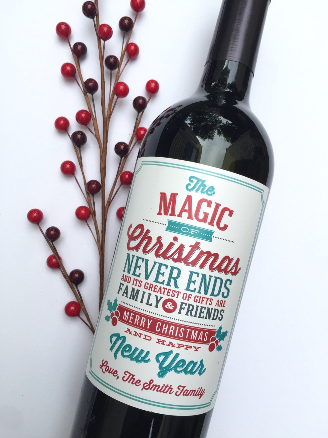 Christmas Wine Labels, Christmas Gift Ideas, Secret Santa, Holiday Gift ...