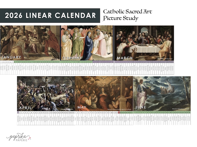 2026 Liturgical Calendar Catholic | Montessori Linear Wall Calendar ...