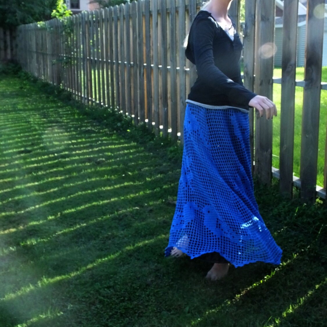 CROCHET PATTERN: Bluebirds; Filet Crochet Maxi Skirt Pattern. Crochet ...