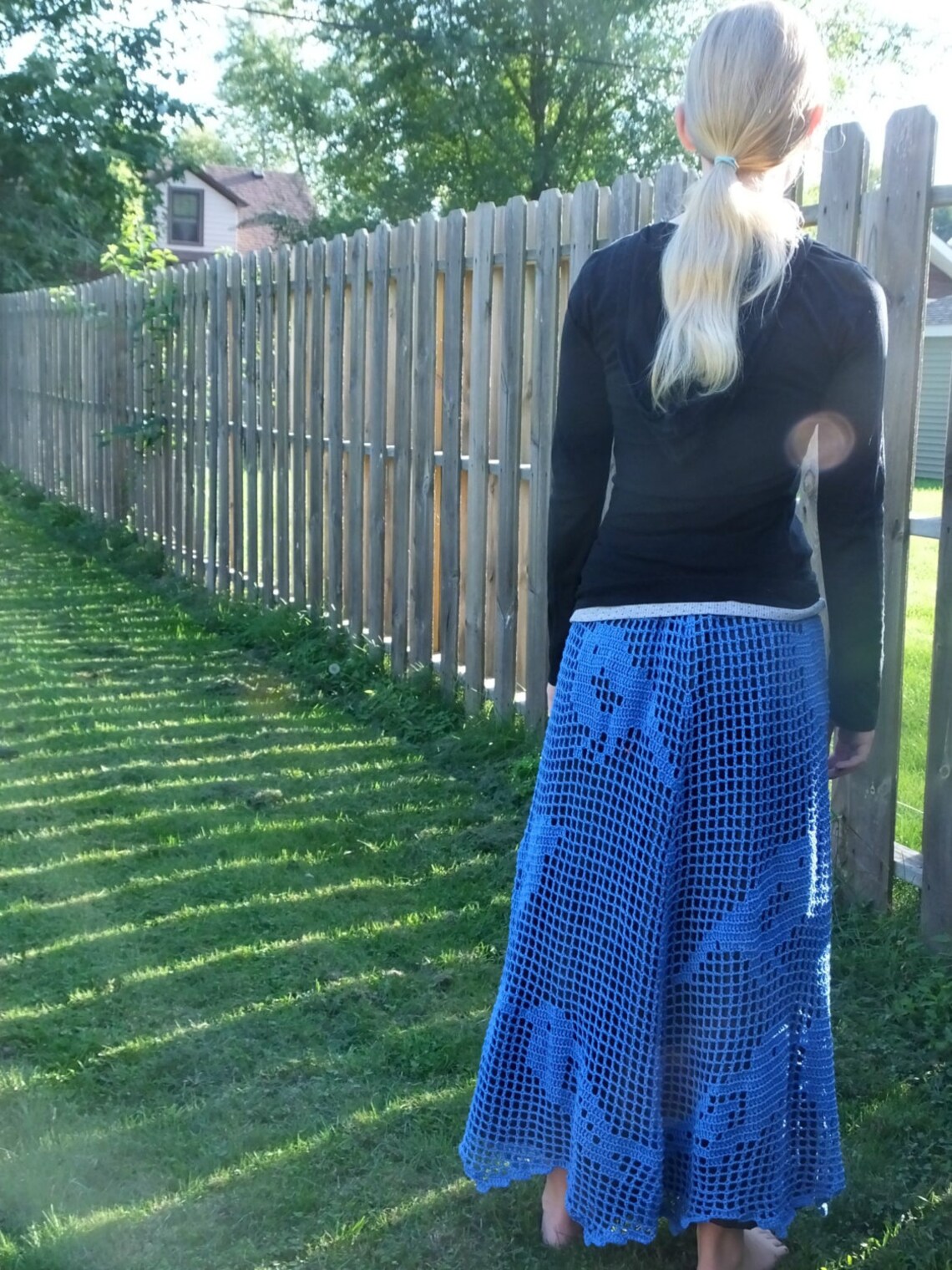 CROCHET PATTERN: Bluebirds; Filet Crochet Maxi Skirt Pattern. Crochet ...