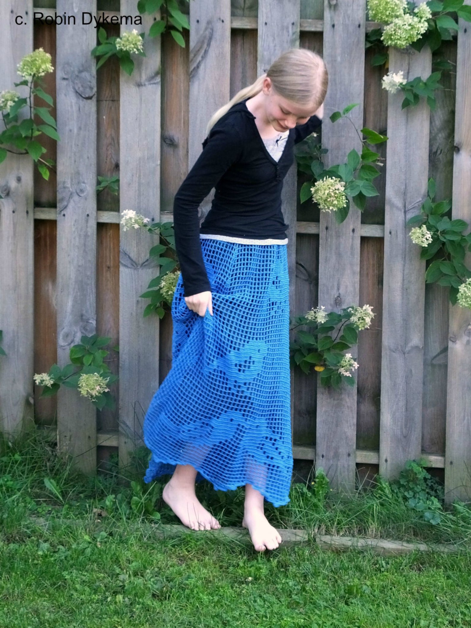 CROCHET PATTERN: Bluebirds; Filet Crochet Maxi Skirt Pattern. Crochet ...