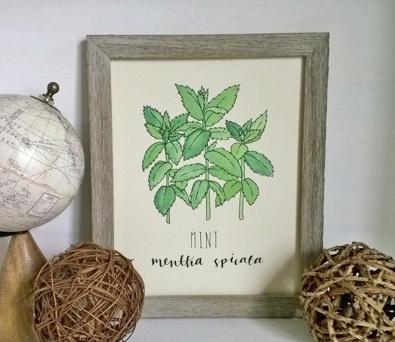 Mint Art Print Fresh Herb Kitchen Art Print Home Decor | Etsy