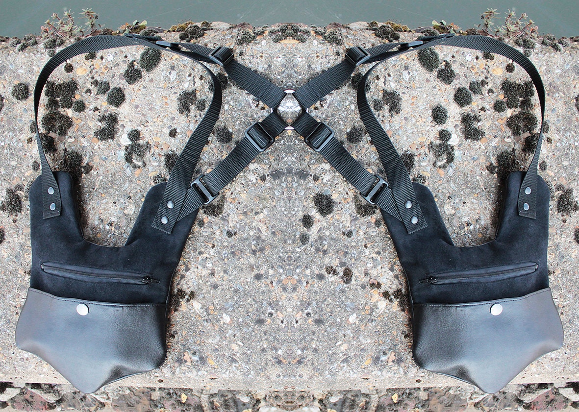 Double Holster BLACK SPLIT LEATHER - Etsy