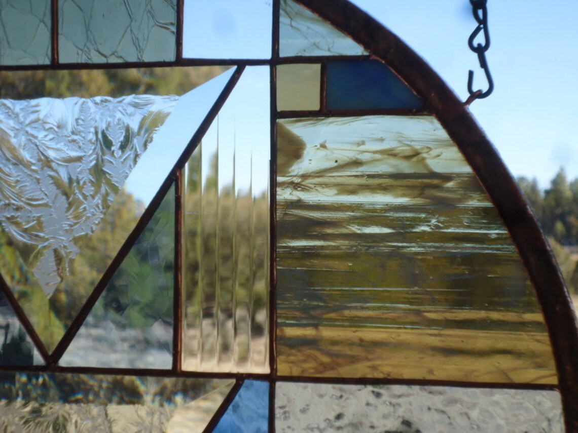 Stained glass window panelPERFECT PRAIRIE round | Etsy