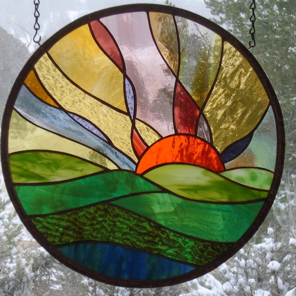 Round Stained Glass - Etsy