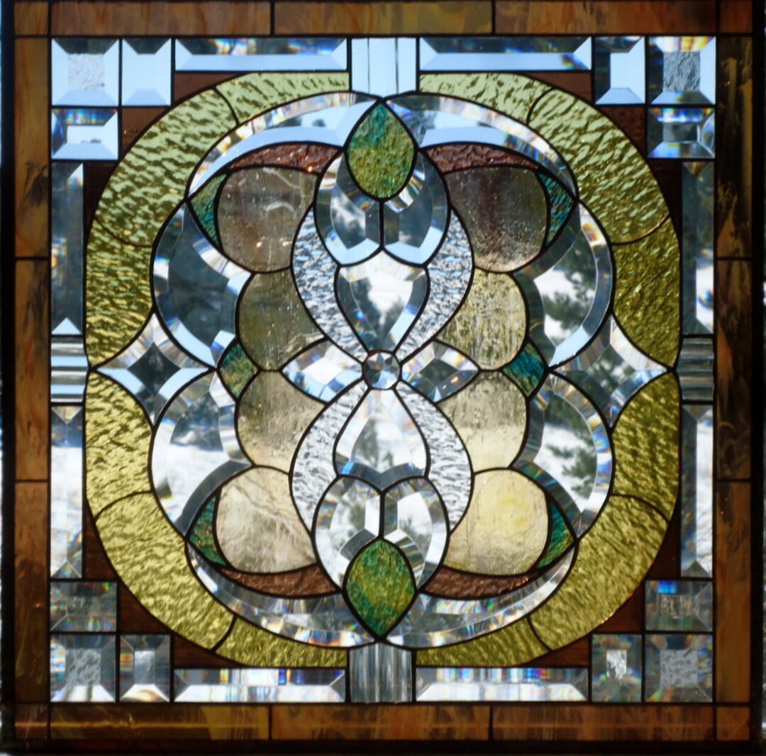 Stained Glass Window spectacular Sparkler Square Beveled Glass Window ...