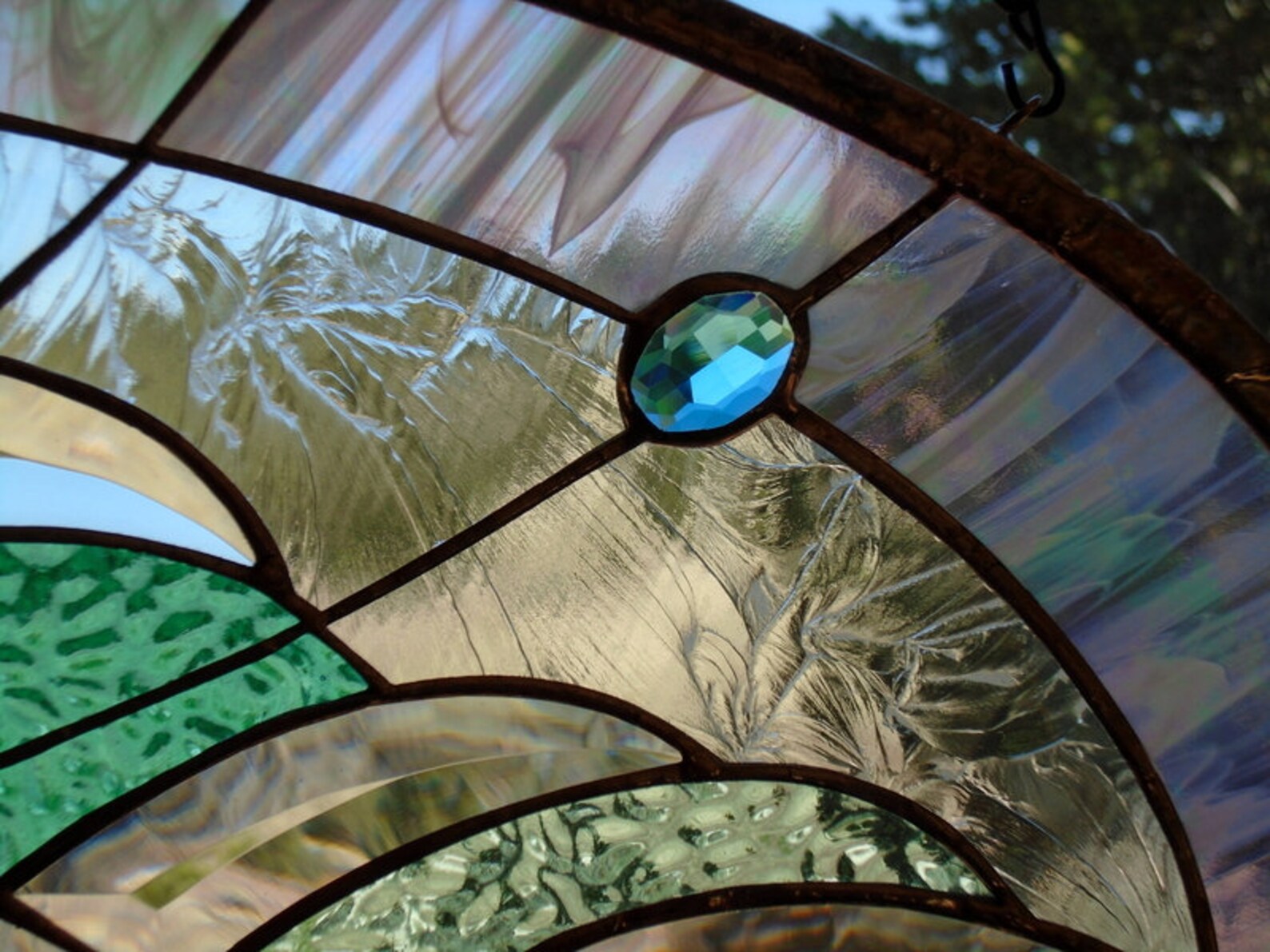 Stained Glass Window Panel tranquil Turquoise - Etsy