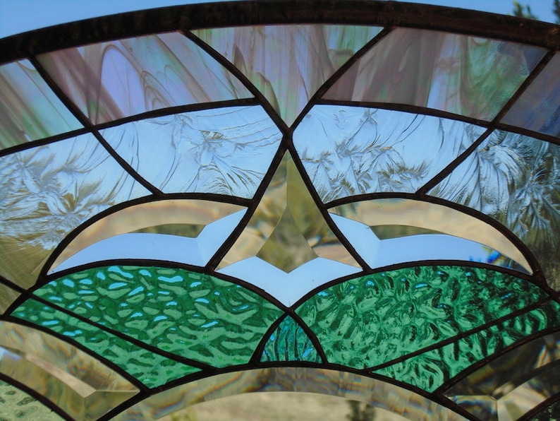 Stained Glass Window Panel tranquil Turquoise - Etsy