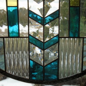 Stained Glass Window Panel PERFECT PRAIRIE 2, FLW Style Stained Glass ...