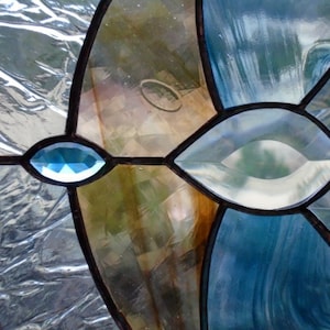 Stained Glass Window Panel'north Star Beveled Glass - Etsy