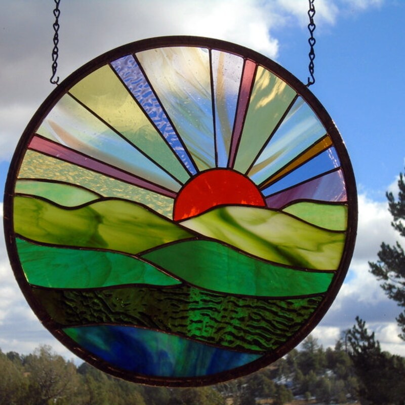 Stain Glass Panel Sunset - Etsy