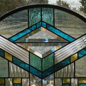 Stained Glass Window Panel PERFECT PRAIRIE 2, FLW Style Stained Glass ...