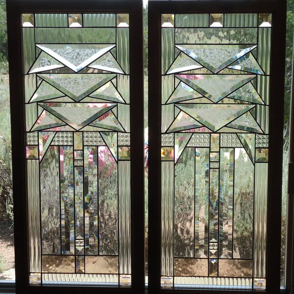 Wood Frame Stain Glass Window - Etsy