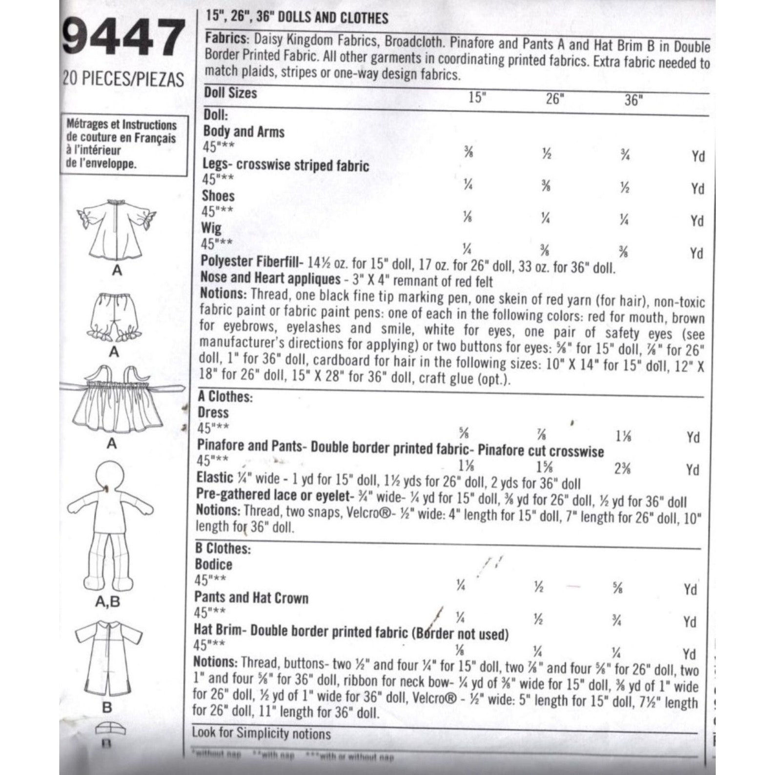 15 26 and 36 Raggedy Ann and Andy Doll and Cloths Sewing Pattern ...