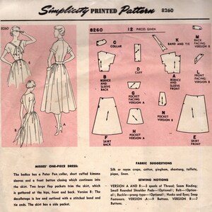 Vintage 50's One Piece Dress Sewing Pattern Simplicity Designers No ...