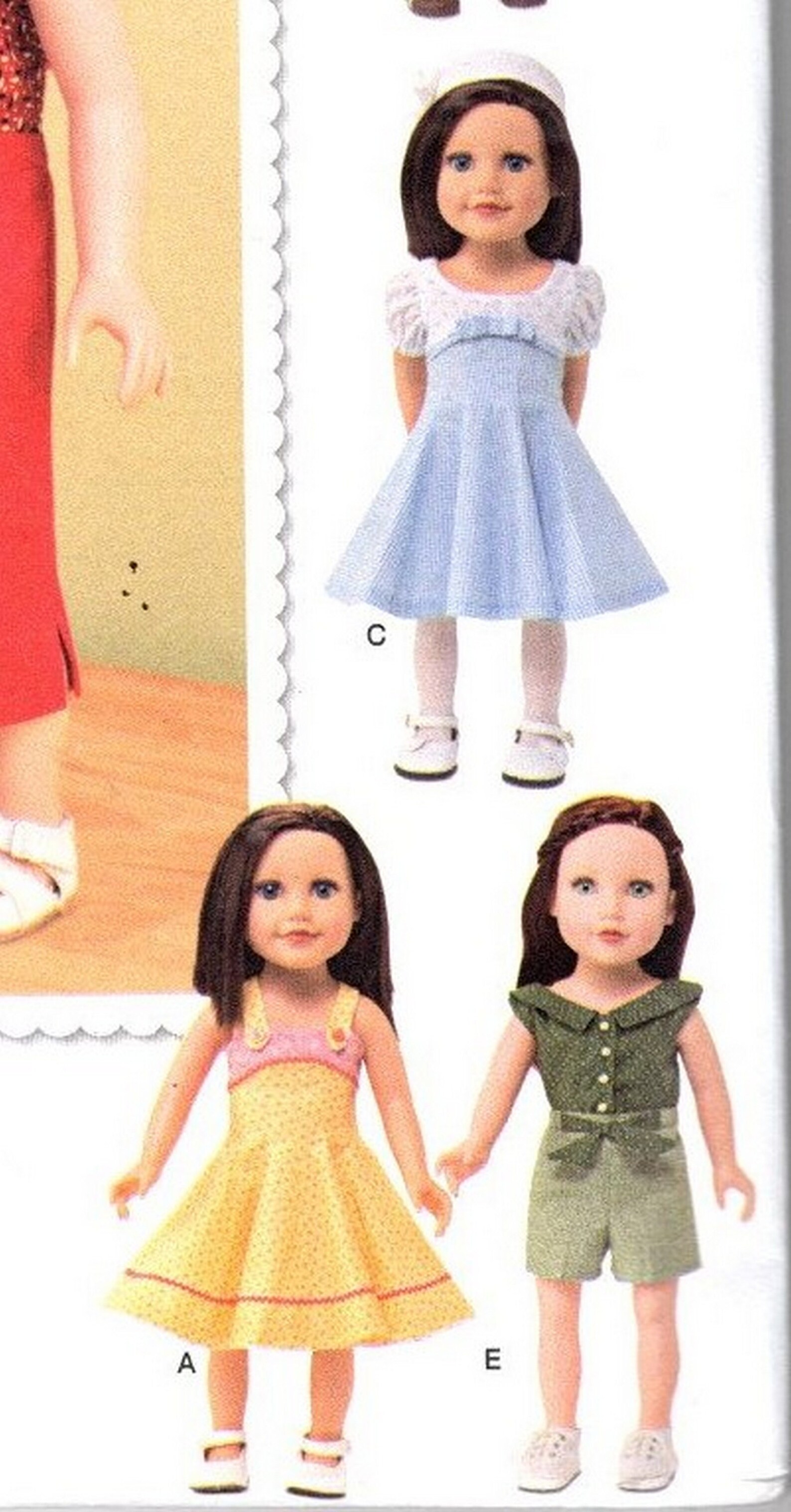 18 Doll Clothes Sewing Pattern, Dress, Top, Skirt Pants Simplicity 1086 ...
