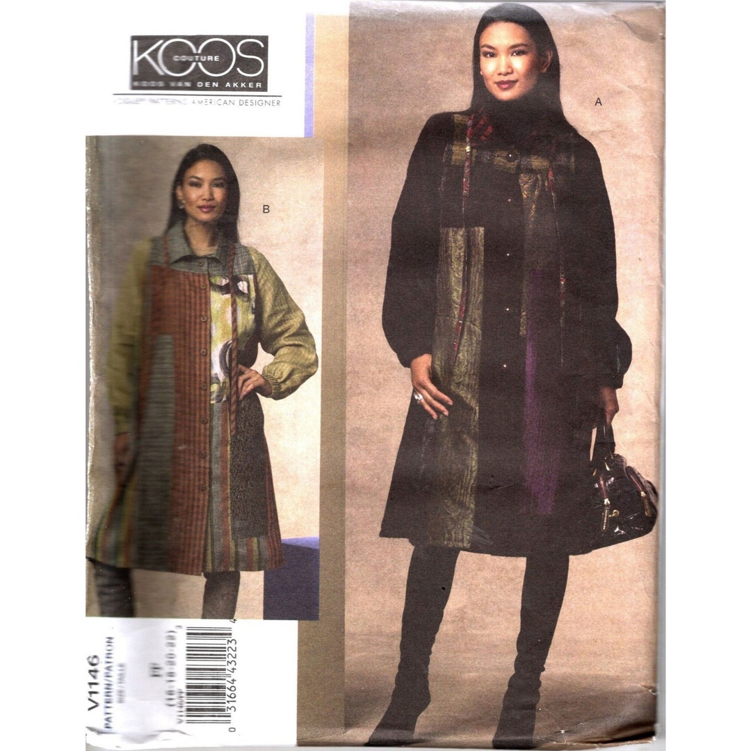 Koos Designer Loose Fitting Coat Sewing Pattern Sizes 16, 18, 20, 22 ...