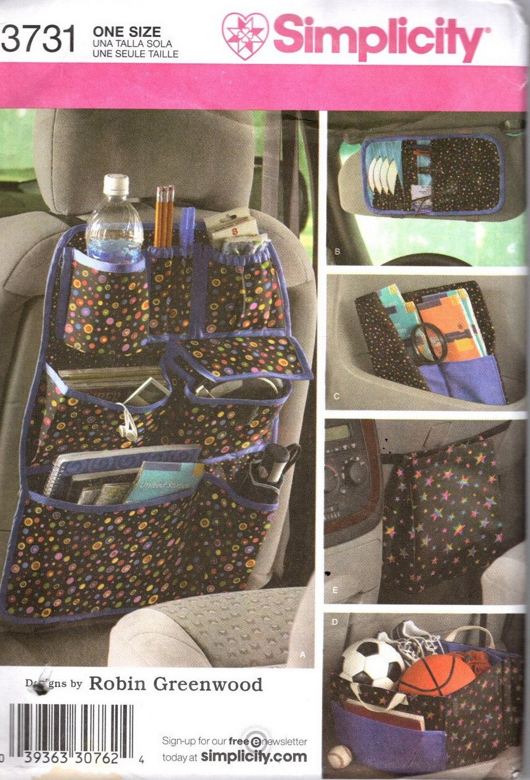 Car Organizers Sewing Pattern, Simplicity 3731 Uncut - Etsy