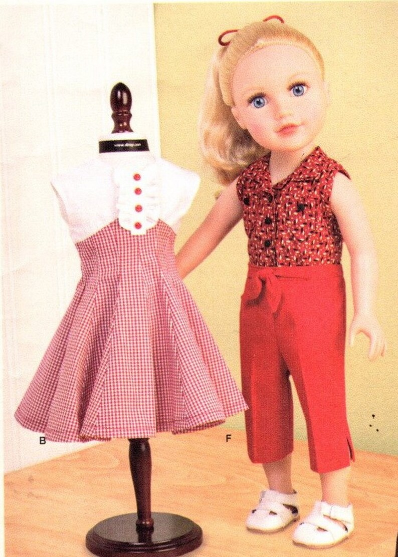 18 Doll Clothes Sewing Pattern, Dress, Top, Skirt Pants Simplicity 1086 ...