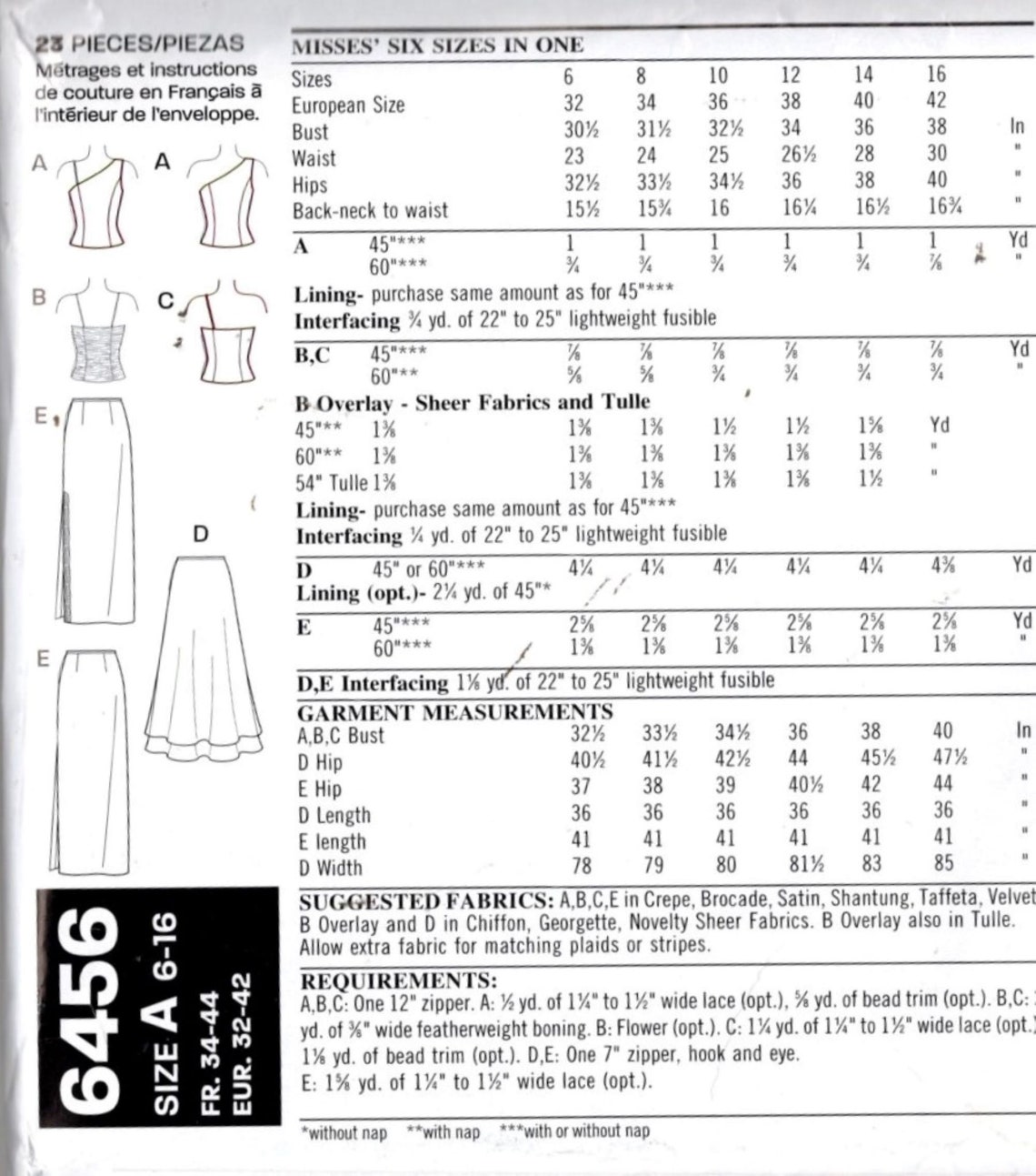 Misses Skirt and Top Sewing Pattern, Simplicity New Look 6456 Size 6 8 ...