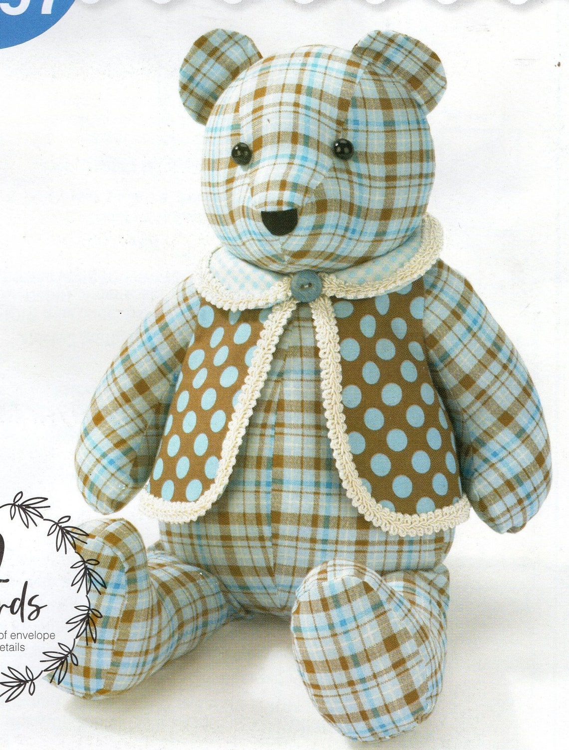 18 Memory Teddy Bear With Vest Sewing Pattern Mccalls It's Sew Simple ...