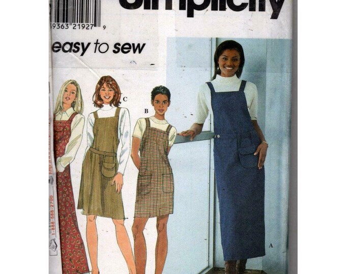 Misses Easy to Sew Jumper Sewing Pattern Sizes 10 12 14 Simplicity 8243 ...