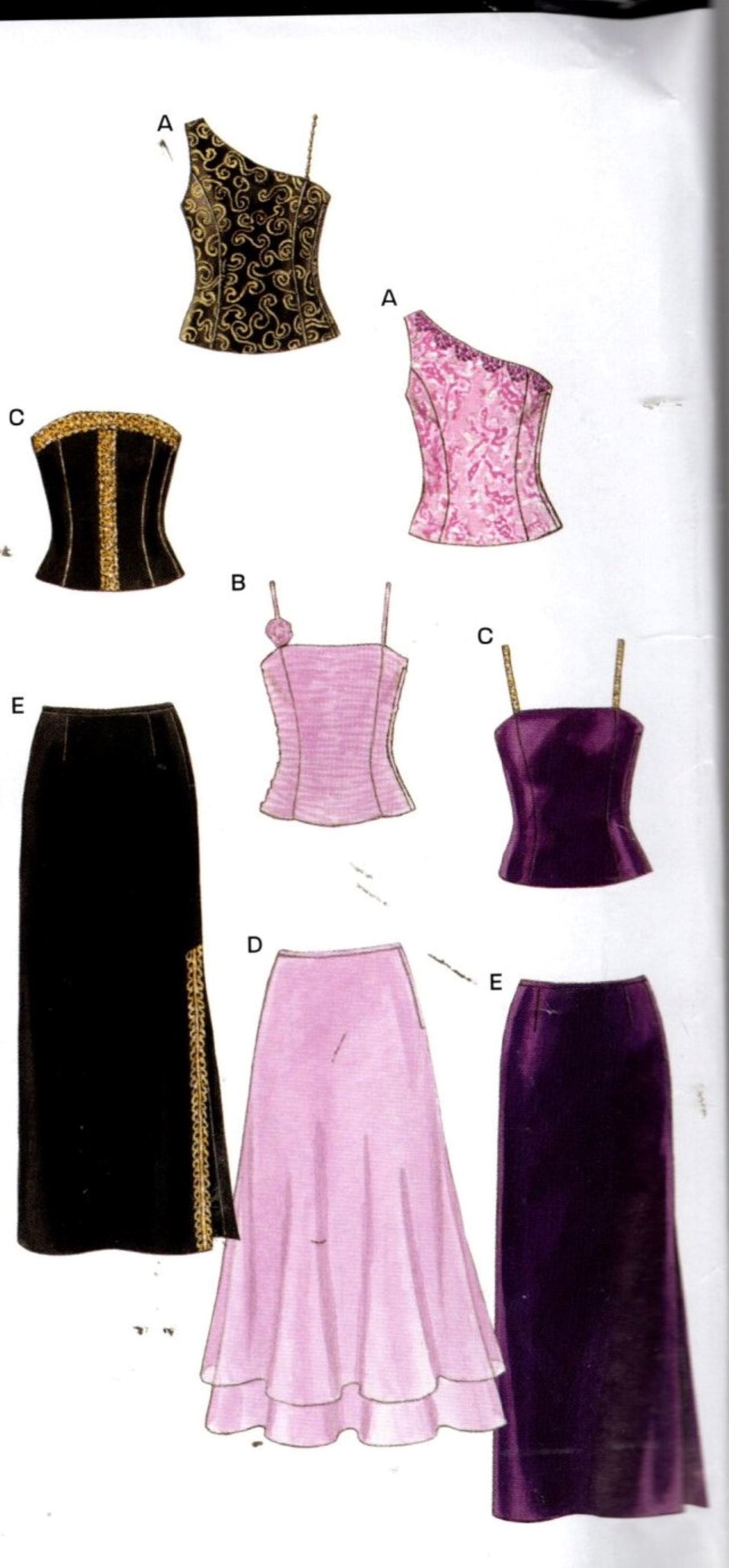 Misses Skirt and Top Sewing Pattern, Simplicity New Look 6456 Size 6 8 ...