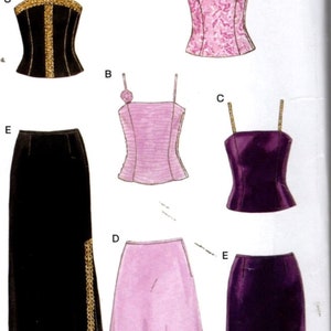 Misses Skirt and Top Sewing Pattern, Simplicity New Look 6456 Size 6 8 ...