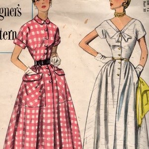 Vintage 50's One Piece Dress Sewing Pattern Simplicity Designers No ...