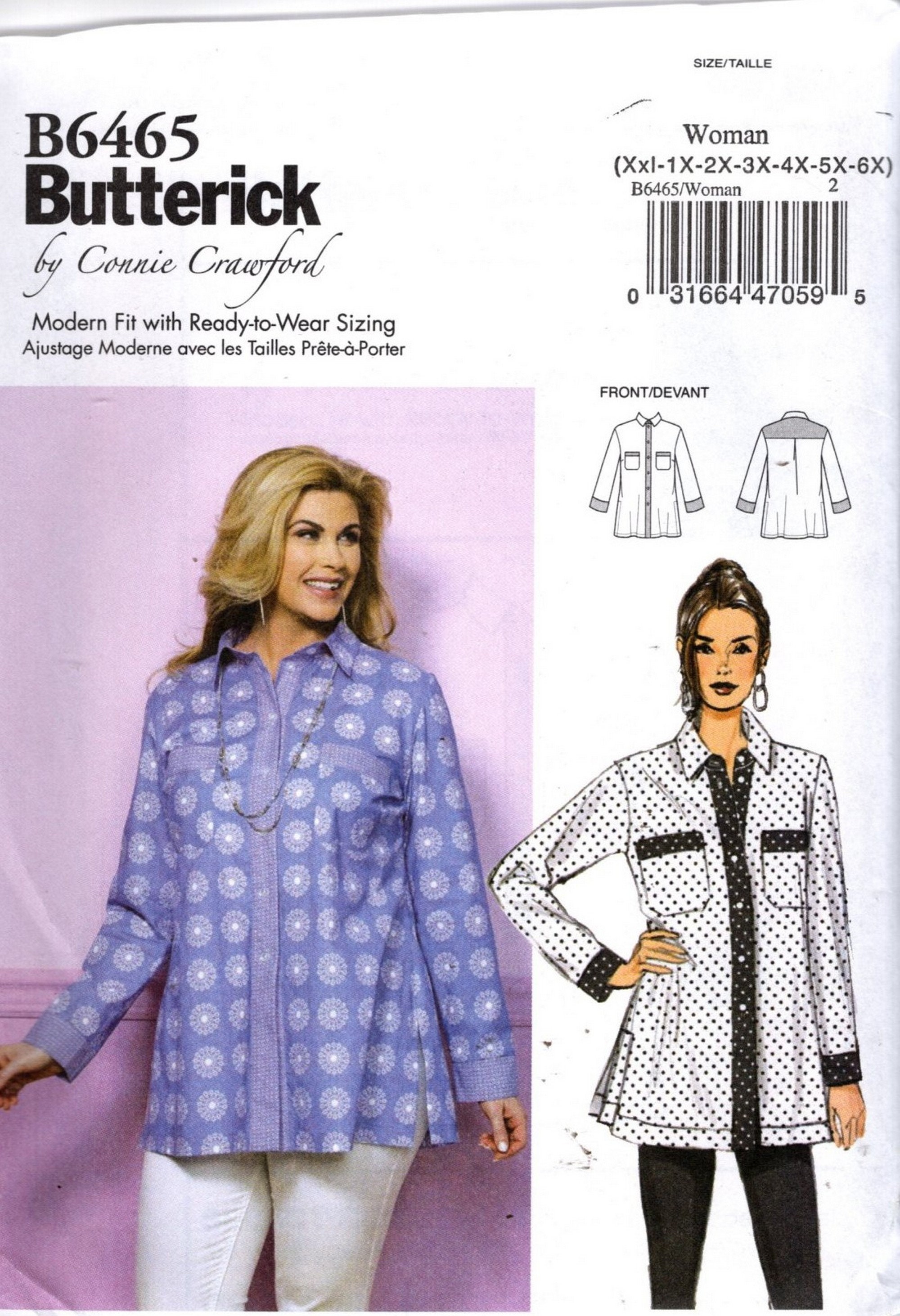 Womens Very Loose Shirt Sewing Pattern Easy Butterick 6465 - Etsy