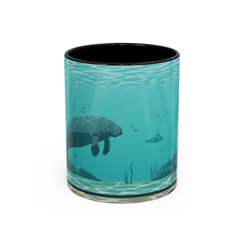 Cute Manatee Mug – Minimalist Ocean Animal Coffee Cup – 11oz / 15oz ...
