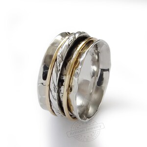 Two Tone Braided Spinner Ring for Woman - Etsy