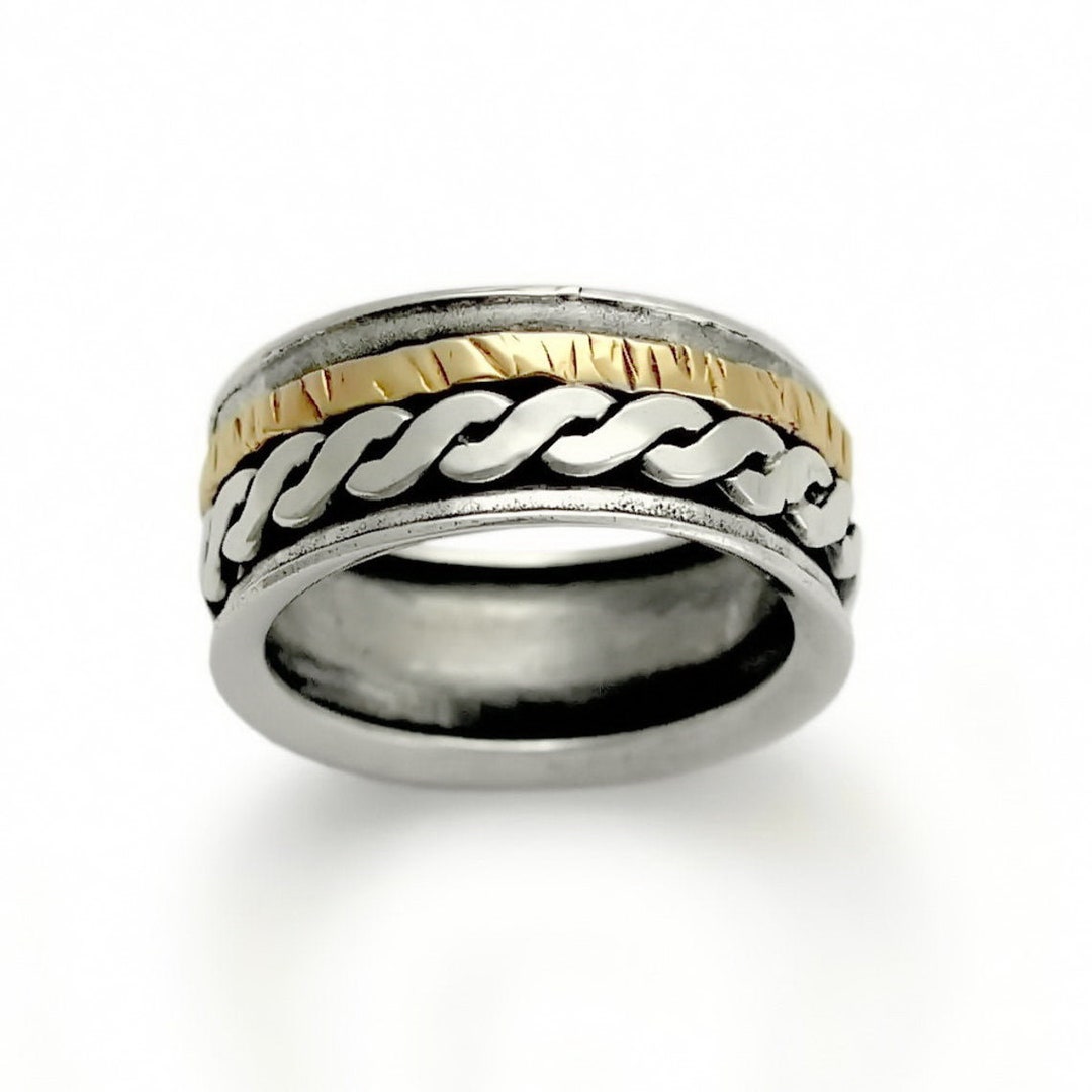 Braided Spinner Ring for Men - Etsy