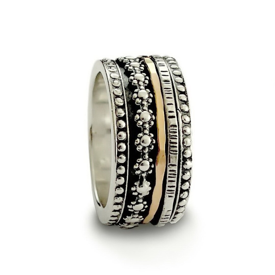 Cocktail Spinner Ring With Dots - Etsy