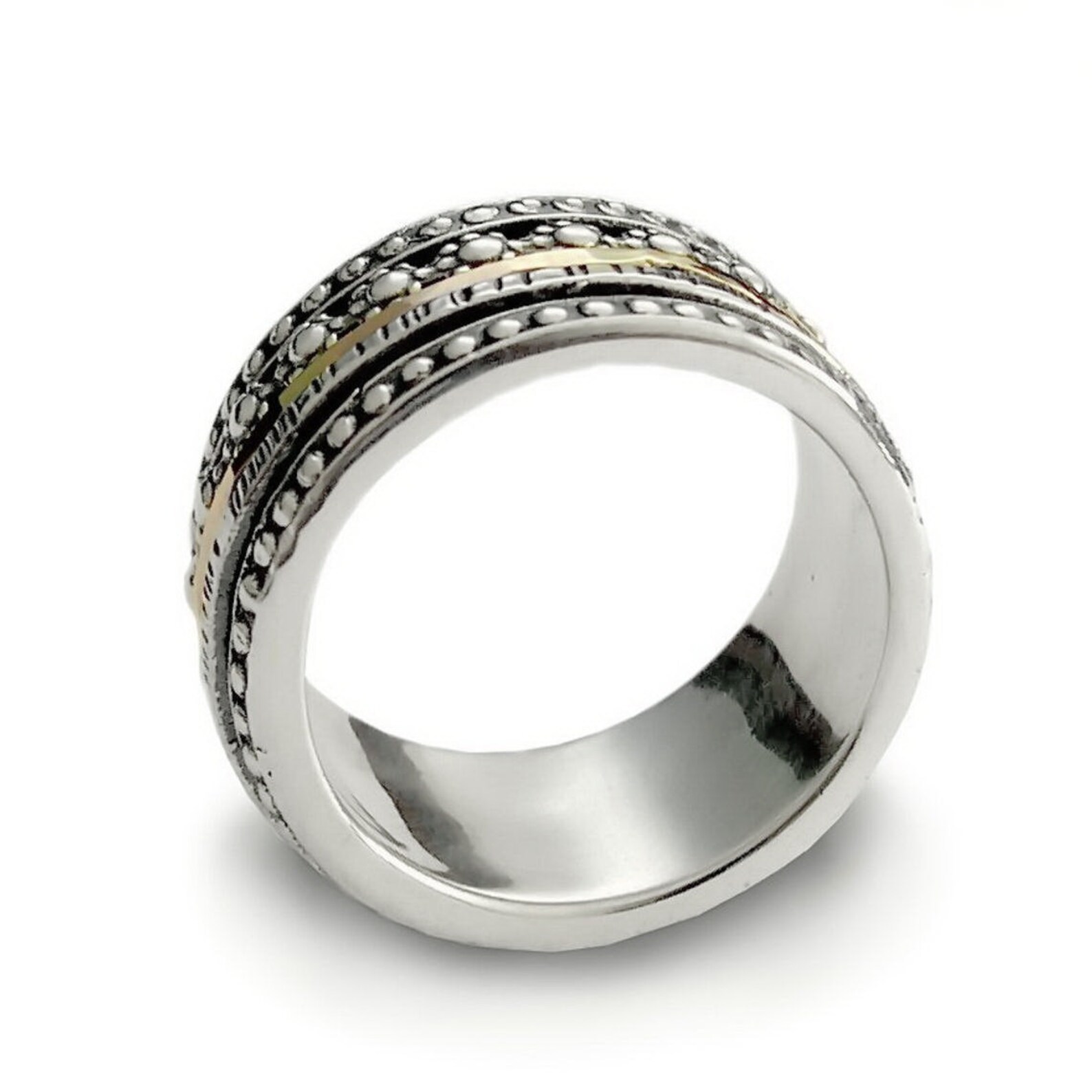 Cocktail Spinner Ring with Dots | Etsy