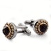 Silver and Gold Cuff Links With Garnet - Etsy
