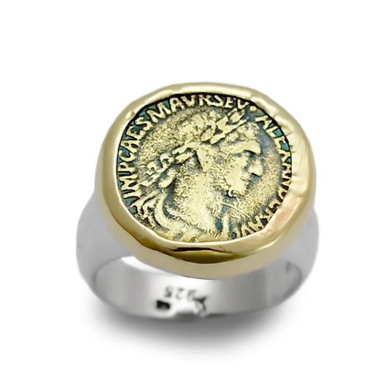 Chunky Replica Coin Mixed Metals Ring - Etsy