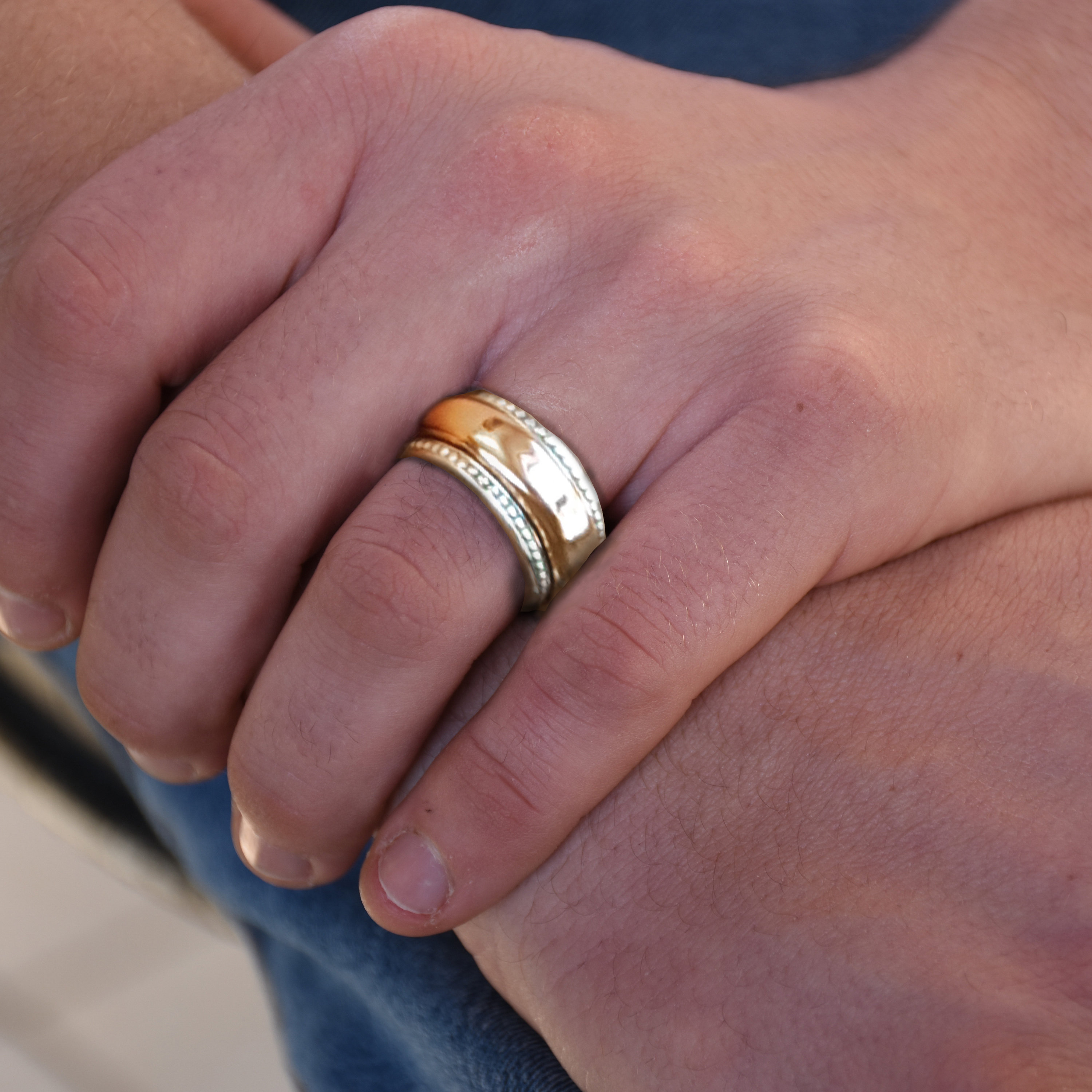 Chunky Gold Spinner Ring for Men - Etsy UK