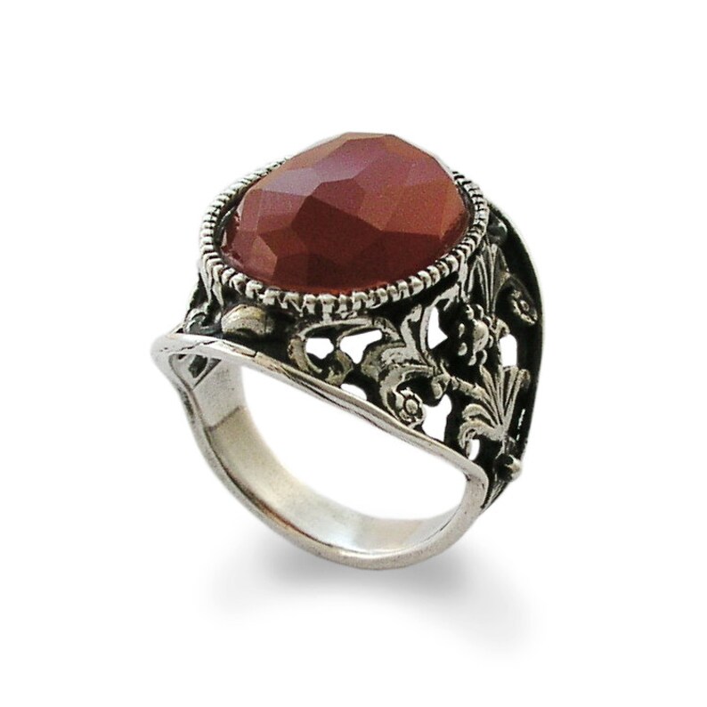Filigree Large Red Carnelian Ring - Etsy